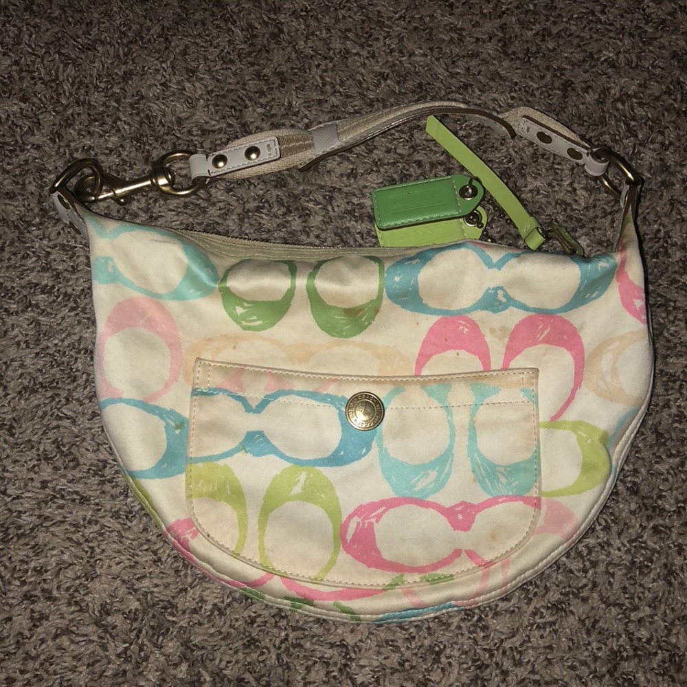 Coach Pastel Signature C Small Hobo Bag - Gem